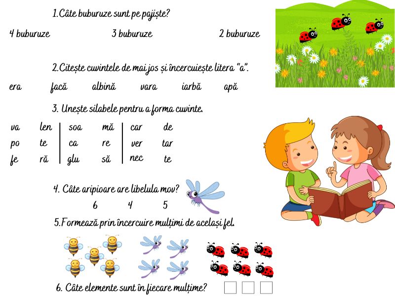 Fișe de lucru de grădiniță pentru copii de 4-6 ani - Cărți de povești