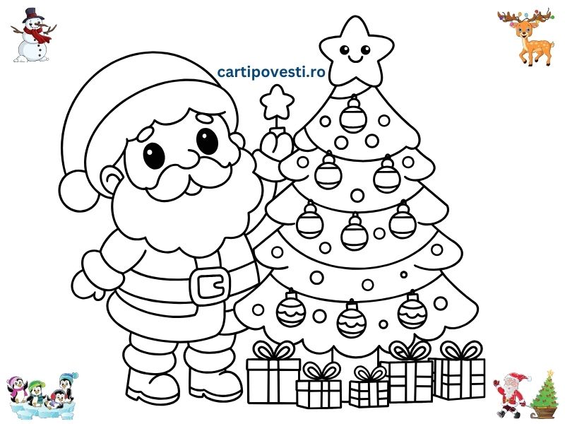 Fișe de colorat de iarnă - Cărți de povești